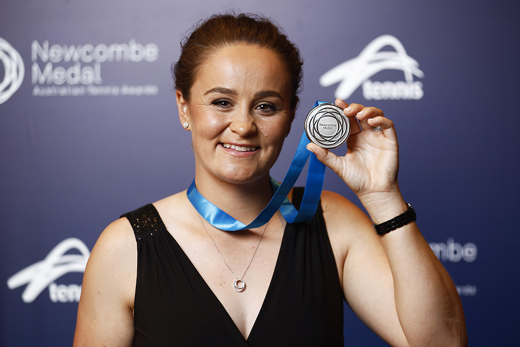 Ash Barty rewarded with a record fifth Newcombe Medal