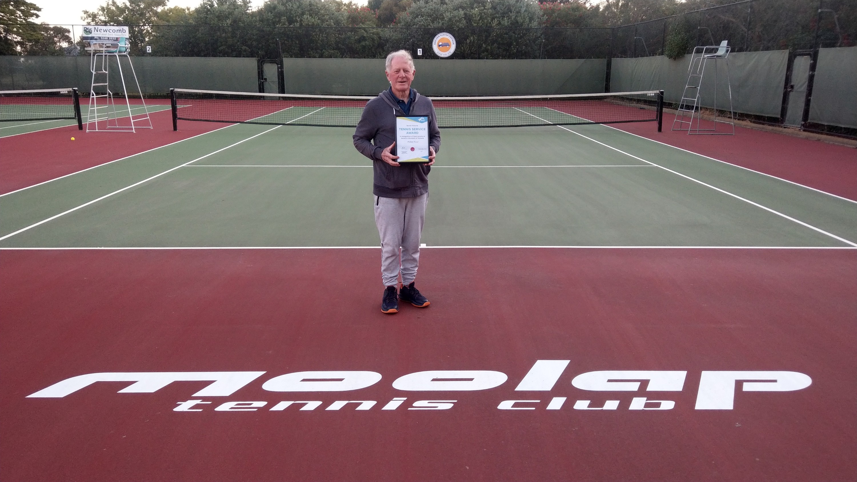 Moolap Tennis Club’s Phillip Hunt recognised with Tennis Service Award ...